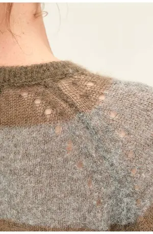 Bimba Y Lola Striped Wool Alpaca Sweater