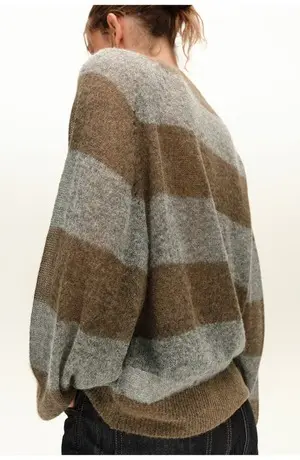 Bimba Y Lola Striped Wool Alpaca Sweater