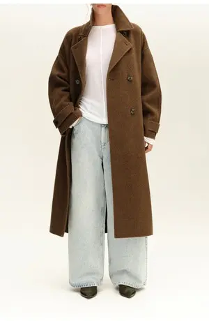Bimba Y Lola Double-face Wool Belted Coat - Olive