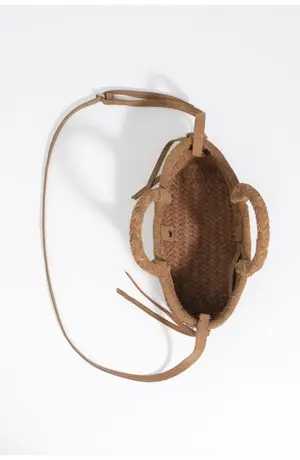 Bimba Y Lola Plaited Suede Crossbody Bag - Camel
