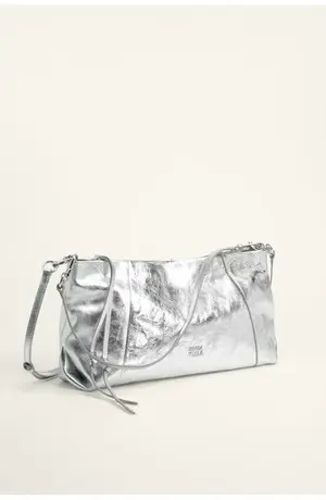 Bimba Y Lola Large Leather Clutch Bag - Silver