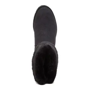 ROCKET DOG Niche Faux Fur Cuff Lug Sole Ankle Boots - Black