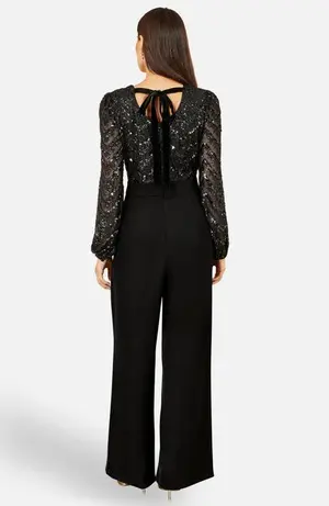 YUMI Sequin Wide Leg Jumpsuit