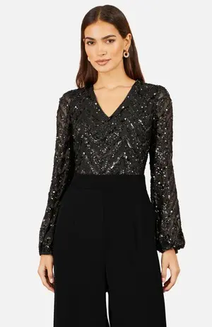 YUMI Sequin Wide Leg Jumpsuit