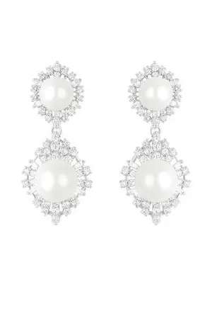 POPPY LANE Mila Crystal Drop Earrings - Silver