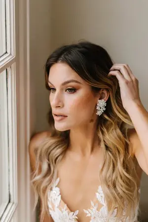 POPPY LANE Merlot Bridal Earrings