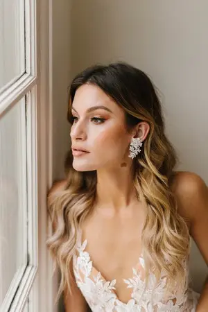 POPPY LANE Merlot Bridal Earrings