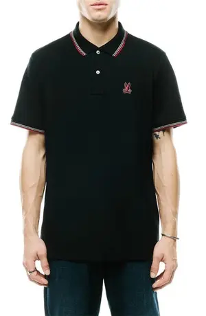 Psycho Bunny Eddy Pique Polo - Black