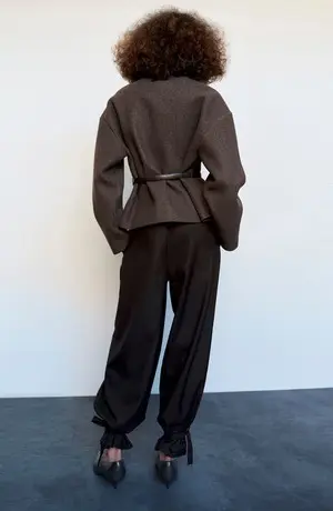 Mango Bow Detail Baggy Pants