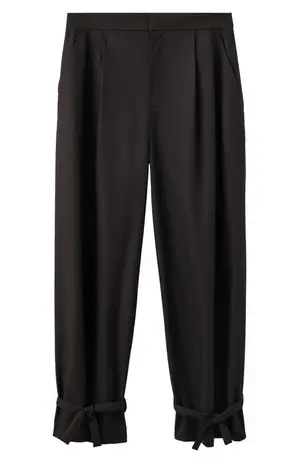 Mango Bow Detail Baggy Pants - Chocolate