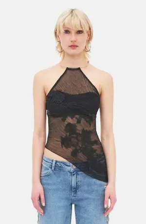 OW Angela Mesh Top - Black