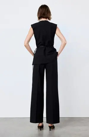 Mango Beaded Belt Sleeveless Jumpsuit