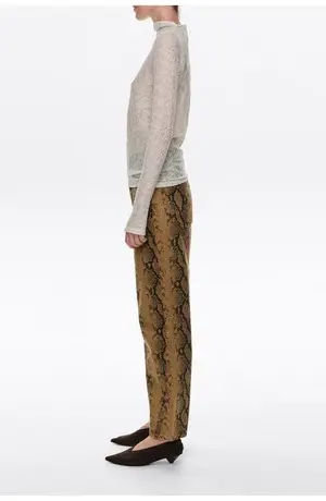Bimba Y Lola Wool Jacquard Fitted T-shirt - Ivory