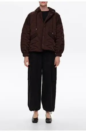 Bimba Y Lola Short Padded A-line Trench - Chocolate
