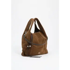 Bimba Y Lola Medium Sized Suede Paper Bag - Olive