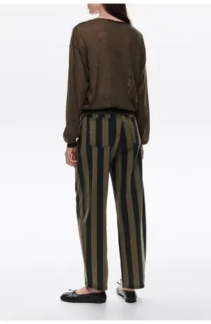Bimba Y Lola Striped Denim Barrel Trousers