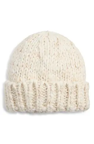 Treasure & Bond Textured Lurex Beanie - Ivory
