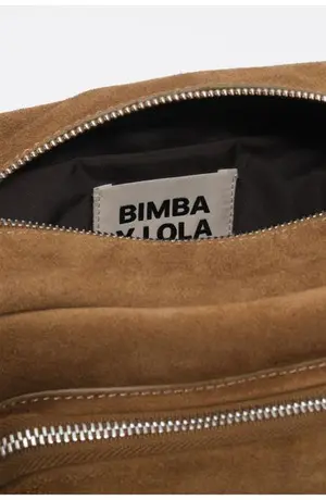 Bimba Y Lola Large Suede Pocket Crossbody Bag - Olive