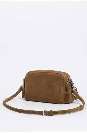 Bimba Y Lola Large Suede Pocket Crossbody Bag - Olive