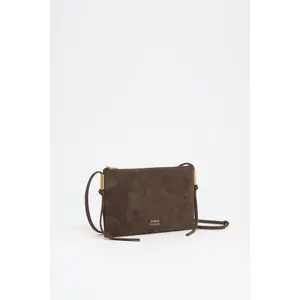 Bimba Y Lola Small Suede Clutch Bag Fango