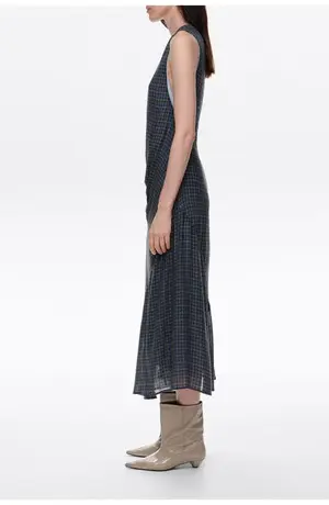 Bimba Y Lola Checked Layered Midi Dress