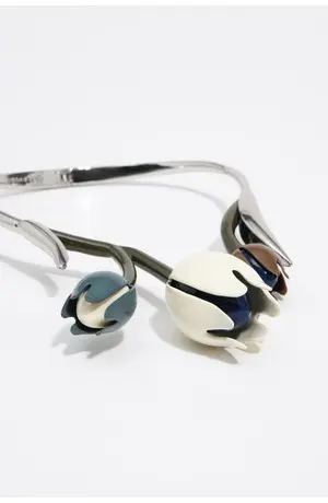 Bimba Y Lola Rigid Necklace With Enamel Tulips