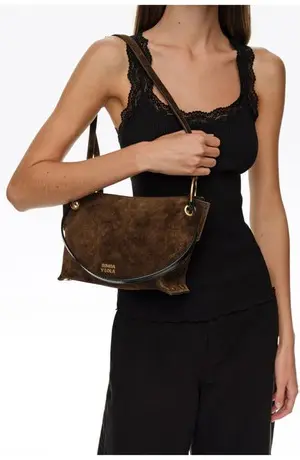 Bimba Y Lola Medium Suede Trapeze Bag