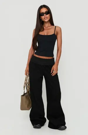 Princess Polly Daily Define Thin Strap Tank Top - Black