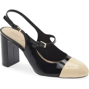 CINQ À SEPT Lola Patent Leather Cap Toe Slingback Pump