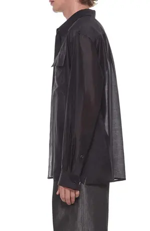 Helmut Lang Sheer Cargo Button Up Shirt