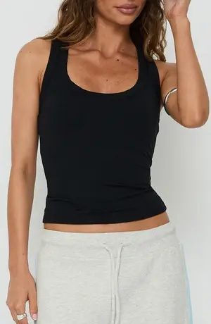 Princess Polly Daily Define Racerback Tank - Black