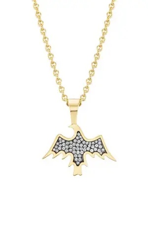 NIGHTHORSE Spirit Animals 18k Gold Eagle Pendant Necklace - Diamond