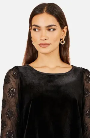 YUMI Tie Neck Evening Blouse