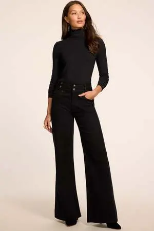 Ramy Brook Liv High-rise Wide Leg Jean - Black