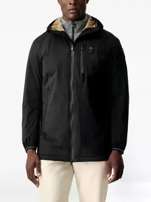 BLAUER. Logo-patch Hooded Jacket - Black
