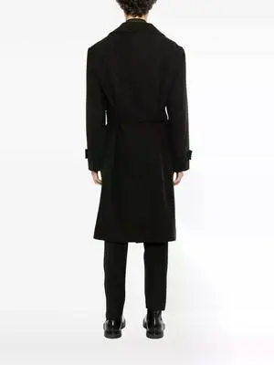 LARDINI Herringbone Belted Coat