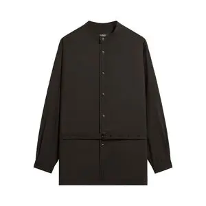 Kith Giorgio Armani & Virgin Wool Belted Shirt 'ganache - Brown