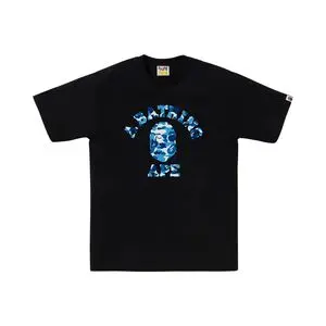 A BATHING APE Abc Camo College Tee /blue - Black