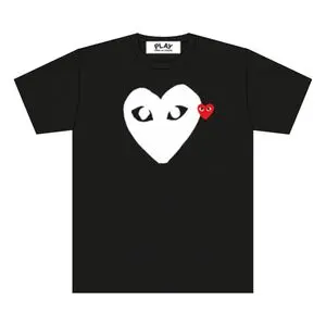Play Comme Des Garcon Play White Heart Red Emblem T-shirt