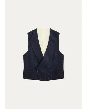 Ralph Lauren Purple Label Hand-tailored Chalk-stripe Vest - Red Multi