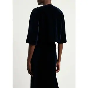 Erdem Embellished Velvet Elbow-sleeve Bolero Jacket