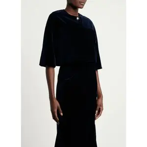 Erdem Embellished Velvet Elbow-sleeve Bolero Jacket