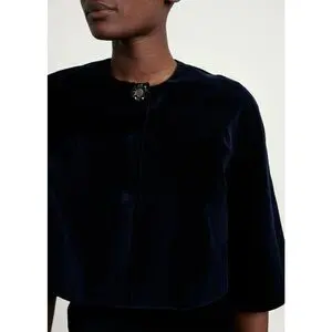 Erdem Embellished Velvet Elbow-sleeve Bolero Jacket