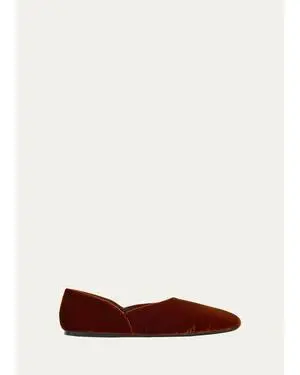 Khaite Velvet Mary Janes - Rust