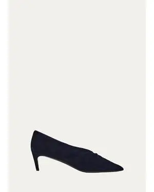 Khaite Miriam 50mm Velvet Pumps - Midnight