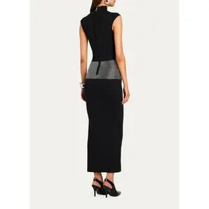 Retrofete Leontine Embellished Mock-neck Midi Dress
