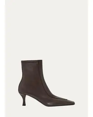 Proenza Schouler 60mm Trap Stretch Leather Ankle Boots - Umber