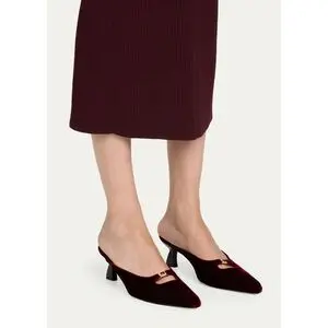 NODALETO 50mm Velvet Kitten-heel Mules