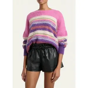Isabel Marant Étoile Drussell Striped Mohair Knit Oversized Sweater