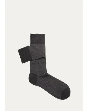 SOZZI CALZE Birdseye Oxford Crew Socks - V005